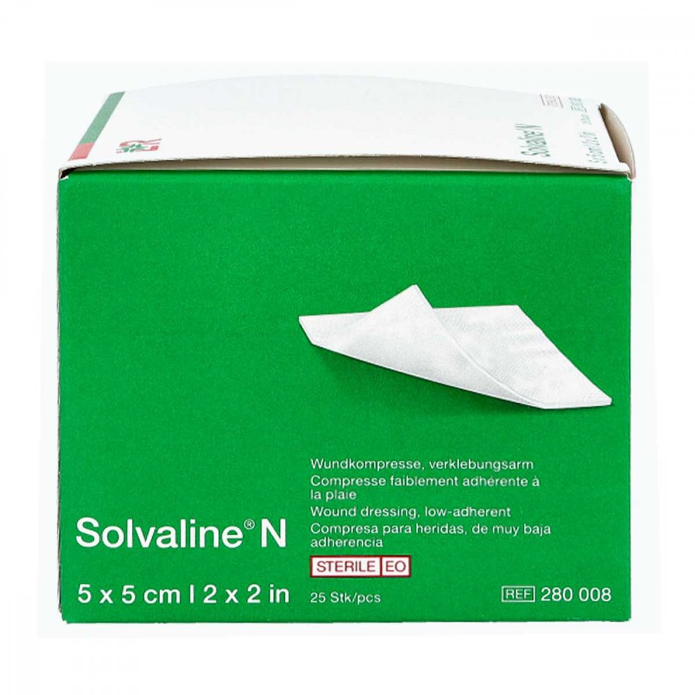 Solvaline N 5x5 cm steril Kompressen 25 stk