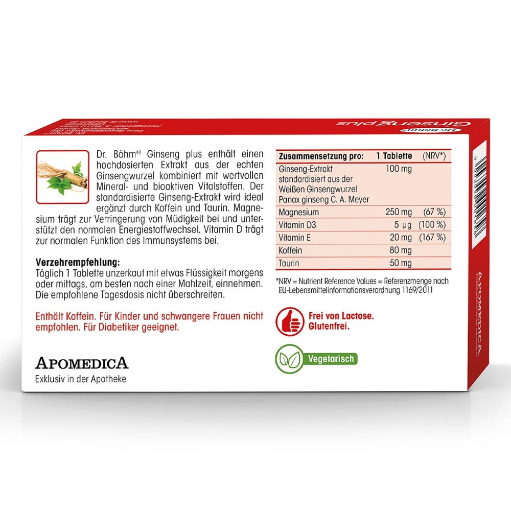 Dr. Böhm Ginseng plus Tabletten 30 stk – günstig bei apotheke.at